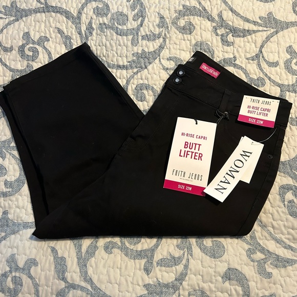 Faith jeans | Pants & Jumpsuits | Faith Jeans Black High Rise Capri ...